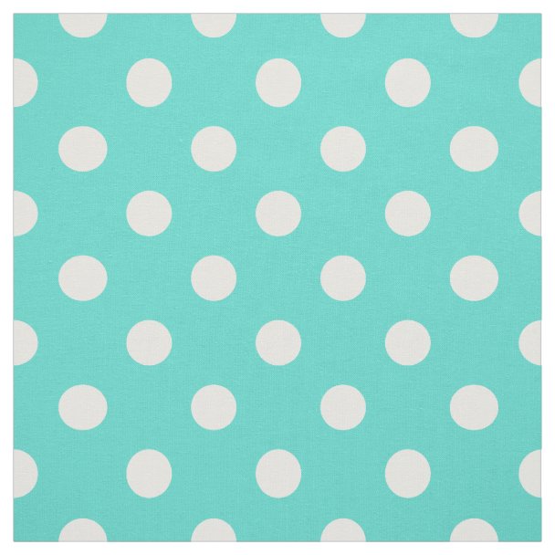 Teal Polka Dot Fabric | Zazzle