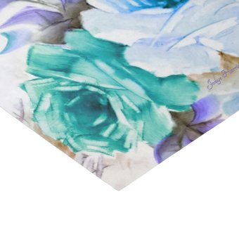 Teal & Blue Roses Tissue Paper | Zazzle