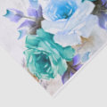 Teal & Blue Roses Tissue Paper | Zazzle