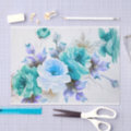 Teal & Blue Roses Tissue Paper | Zazzle