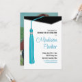 Teal Blue Tassel Graduation Party Invitation | Zazzle