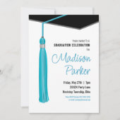 Teal Blue Tassel Graduation Party Invitation | Zazzle