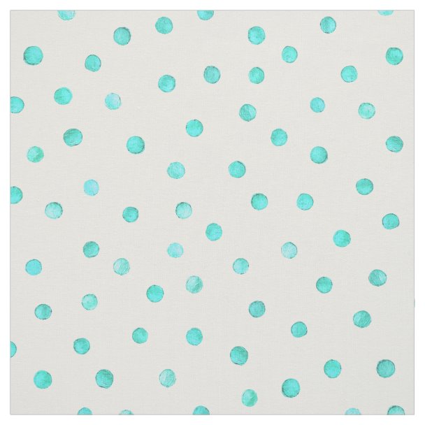 Teal Polka Dot Fabric | Zazzle