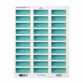 Teal Blurred Address Labels | Zazzle