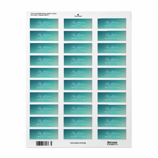 Teal Blurred Address Labels | Zazzle
