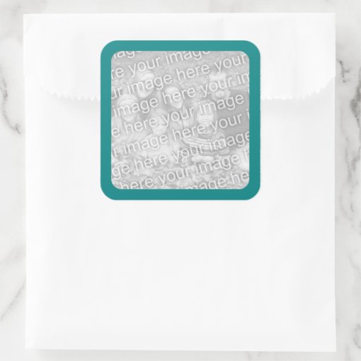 Teal Border Photo Sticker | Zazzle
