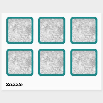 Teal Border Photo Sticker | Zazzle