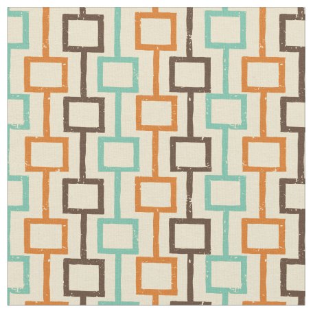 Brown and Tan Retro 1970s Geometric Pattern Fabric | Zazzle