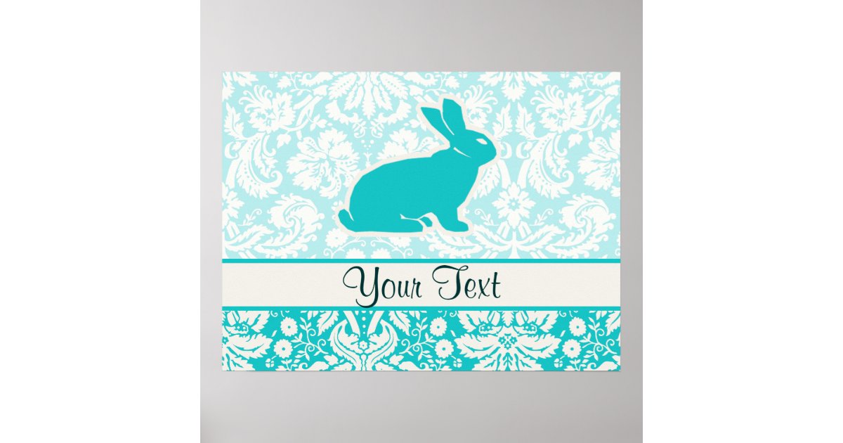 Teal Bunny Poster | Zazzle