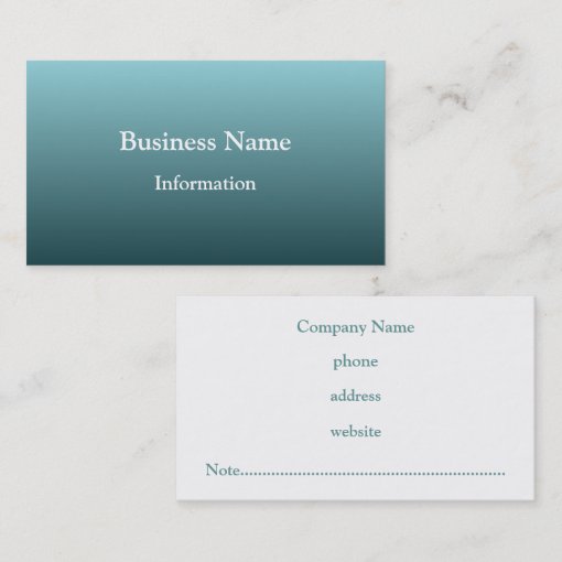 Teal Business Card | Zazzle