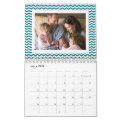 Teal Chevron Custom Photo Collage 24-Image Calendar | Zazzle