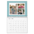 Teal Chevron Custom Photo Collage 24-Image Calendar | Zazzle