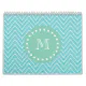 Teal Chevron Pattern | Mint Green Monogram Calendar | Zazzle