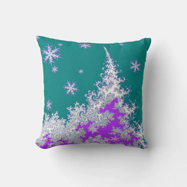 Teal Christmas Tree Holiday by Sharles Throw Pillow | Zazzle