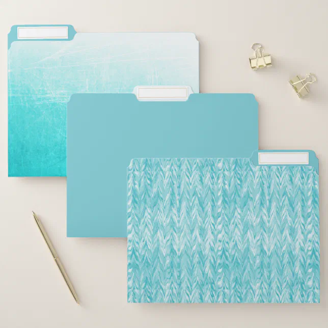 Teal Collection File Folders | Zazzle