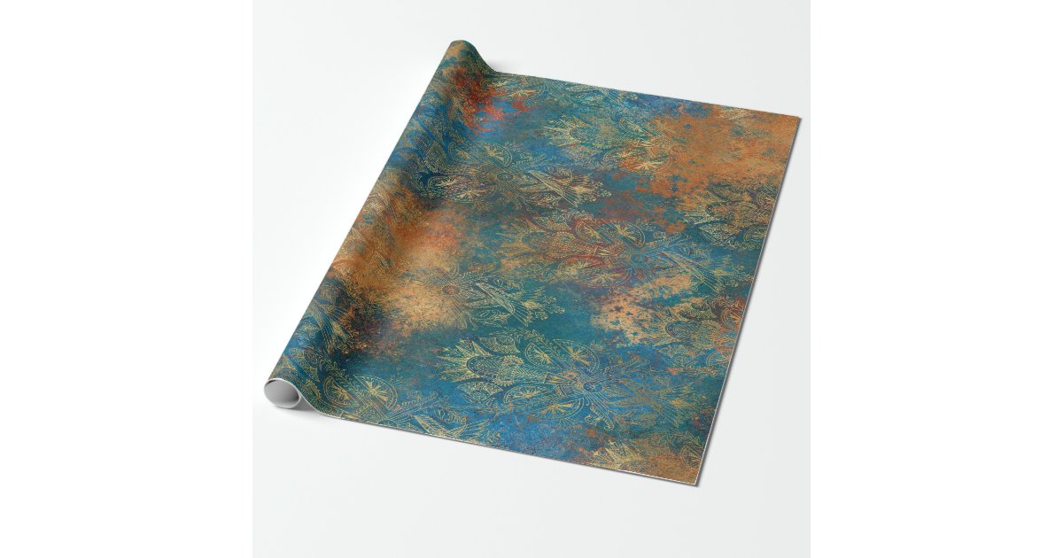 Teal Cooper Patina Wrapping Paper | Zazzle