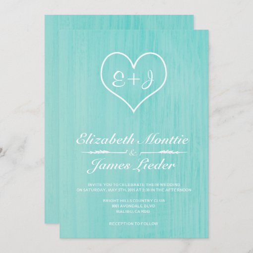 Teal Country Wedding Invitations | Zazzle
