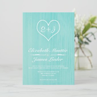 Teal Country Wedding Invitations | Zazzle
