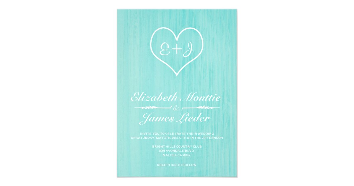 Teal Country Wedding Invitations | Zazzle.com