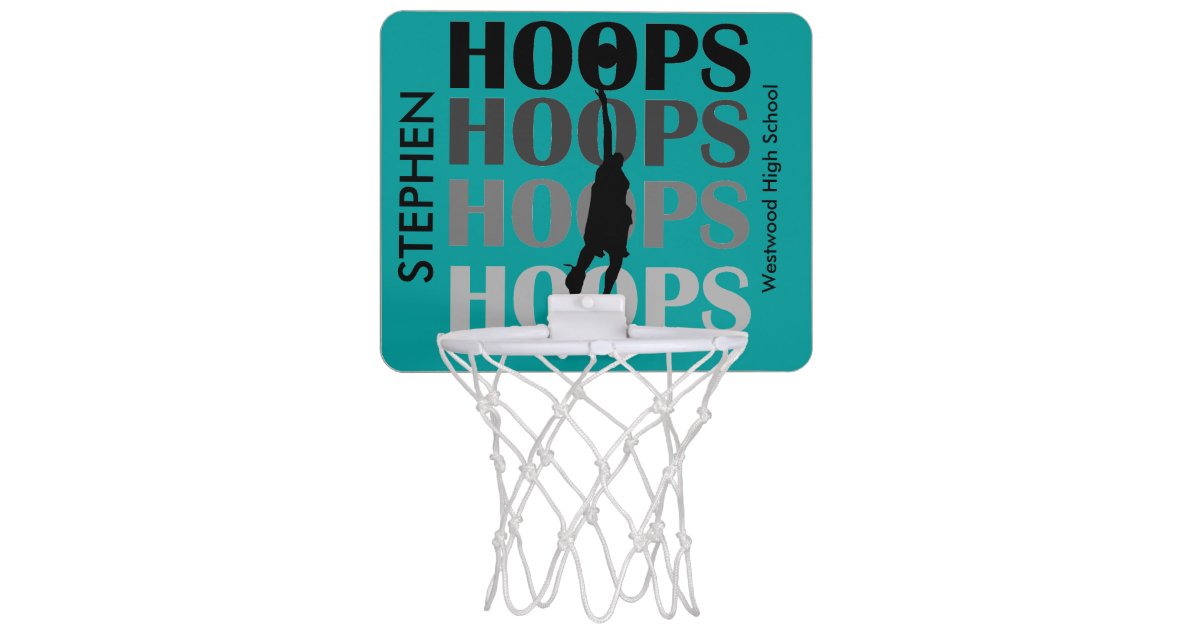 Teal Custom Hoops Basketball Mini Hoop | Zazzle