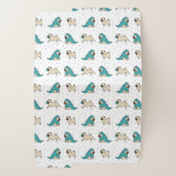 Teal Cute Pug Dog Pattern File Folder | Zazzle