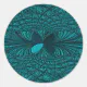 Teal Decorative Modern Classic Round Sticker | Zazzle