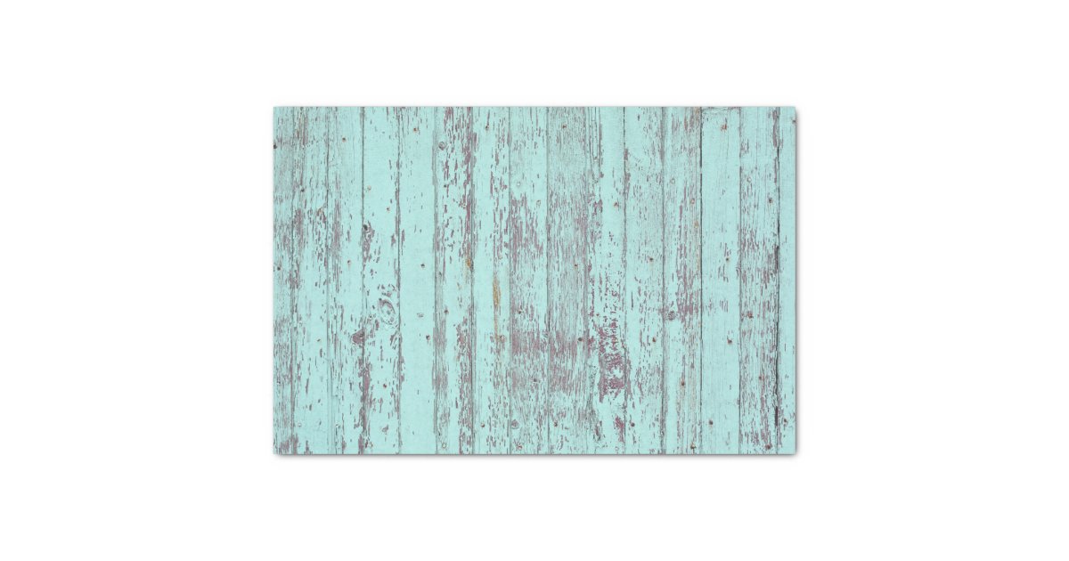 Teal Distressed Rustic Wood Tissue Paper | Zazzle