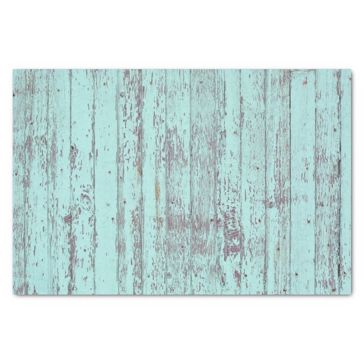 Teal Distressed Rustic Wood Tissue Paper | Zazzle