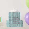 Teal Distressed Rustic Wood Wrapping Paper | Zazzle