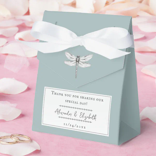 Teal Dragonfly Wedding Favor Boxes | Zazzle
