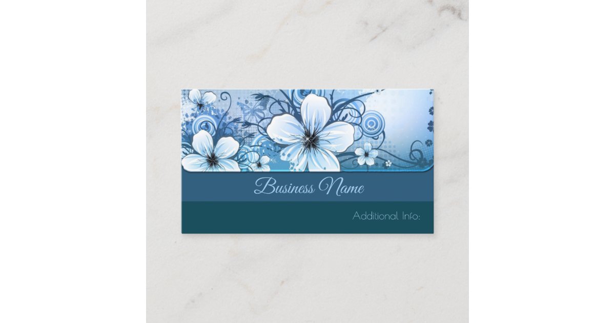 Teal Floral Business Card | Zazzle