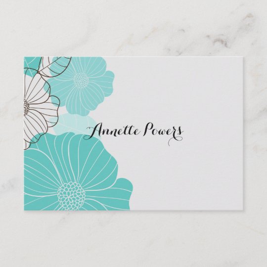 Teal Floral Stationery Note Card | Zazzle.com