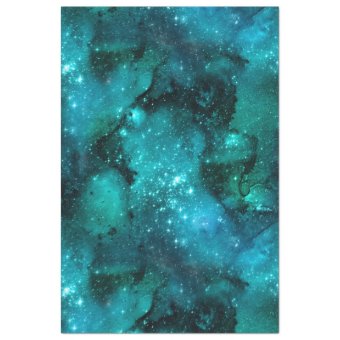 Teal Galaxy Series Design 6 Tissue Paper | Zazzle