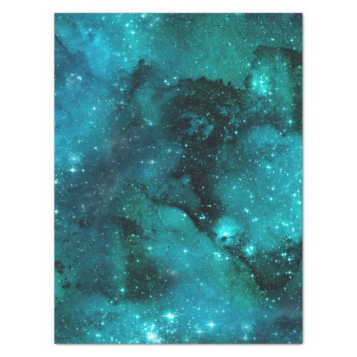Teal Galaxy Series Design 6 Tissue Paper | Zazzle