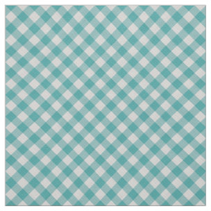 Large Teal Gingham Checks Pattern Geometric Fabric | Zazzle
