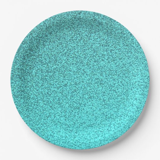 Teal glitter look paper plates | Zazzle.com