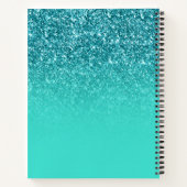 Teal Glitter Turquoise Ombre Personalized Drawing Notebook | Zazzle