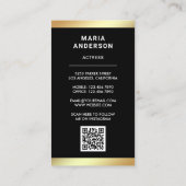 Teal Gold Foil Model Actress QR Code Photo Business Card | Zazzle