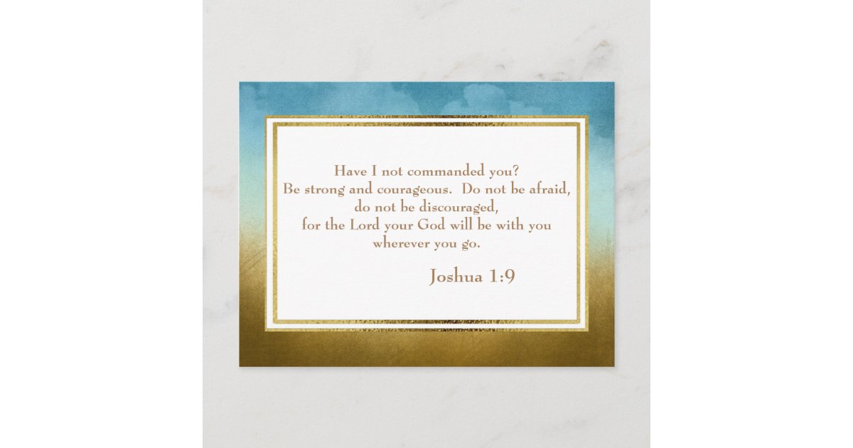 Teal Gold Glitter Christian Bible Verse Postcard | Zazzle