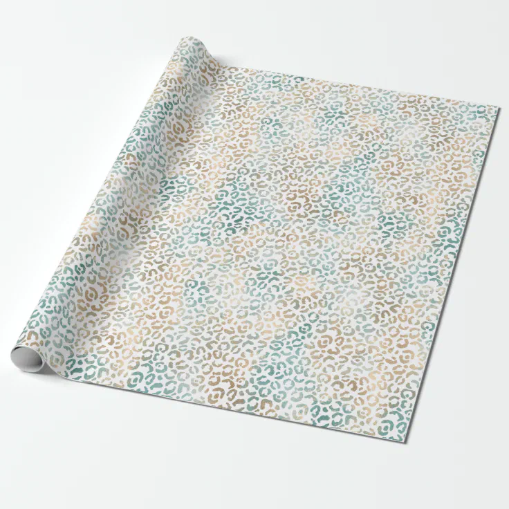 Teal Gold Leopard Print Wrapping Paper | Zazzle