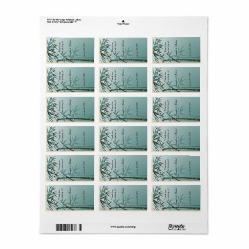 Teal Gradient Natural Bamboo Wedding Lip Balm Labe Label | Zazzle