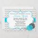 Teal Gray Chevron Invitation | Zazzle