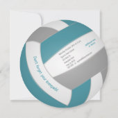 Teal gray kids teens volleyball celebration announcement | Zazzle