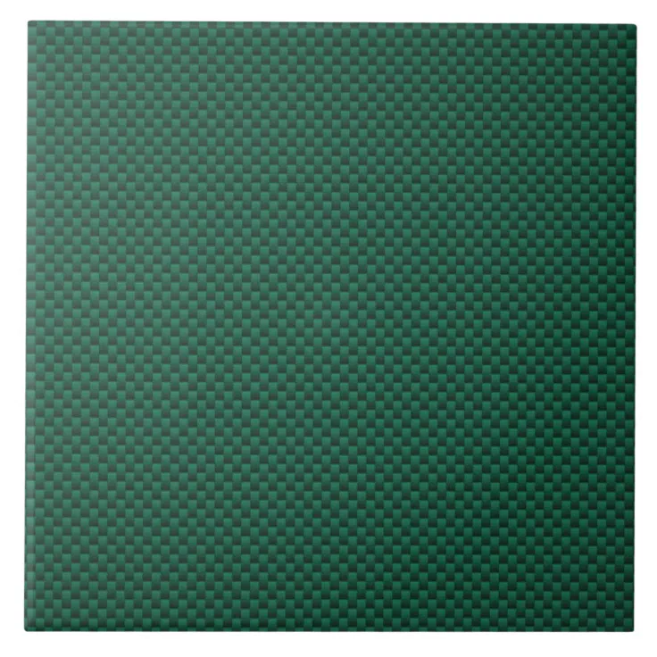 Teal Green Carbon Fiber Style Print Tile | Zazzle