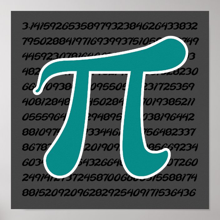 Teal Green Pi symbol Poster | Zazzle.com