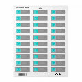 Teal Grey Simple Modern Monogram Label | Zazzle