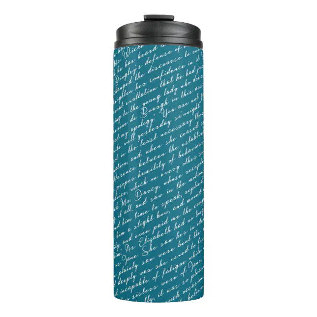 Teal Jane Austen Pride Prejudice Netherfield Ball Thermal Tumbler | Zazzle