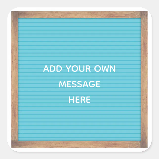 Teal Letterboard Marquee Sign Custom Message Square Sticker | Zazzle