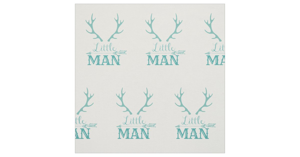 Teal Little Man Fabric | Zazzle