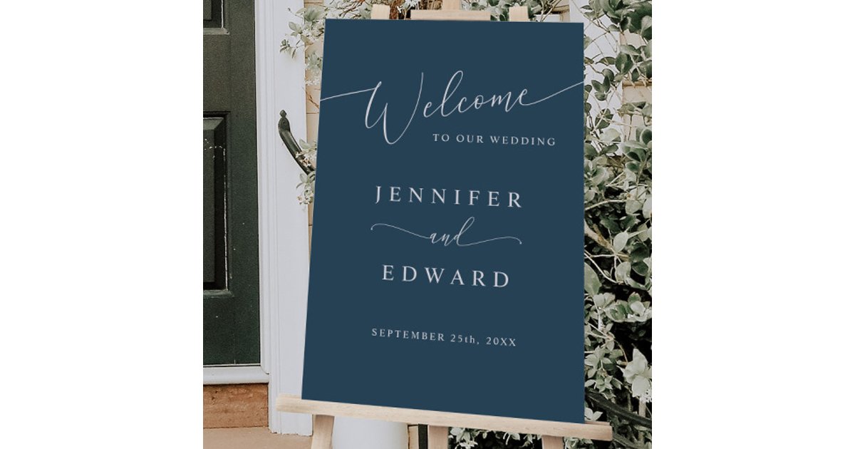 Teal Minimal Wedding Welcome Sign | Zazzle